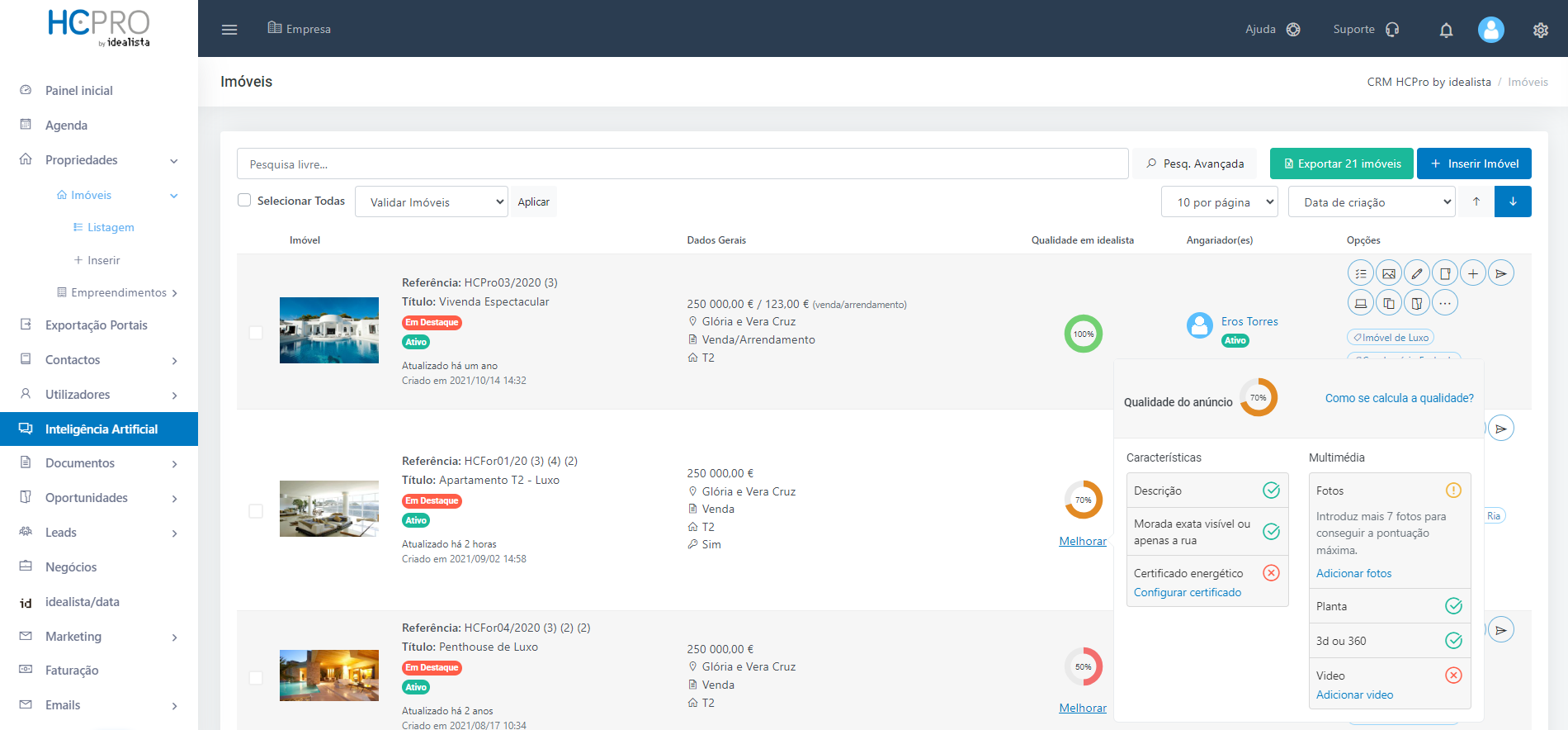 Melhorar Qualidade do Anúncio no idealista - Blog CRM HCPro - Software ...
